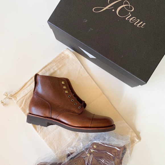J. Crew | Shoes | New Mens J Crew Kenton Cap Toe Leather Boots 85 ...